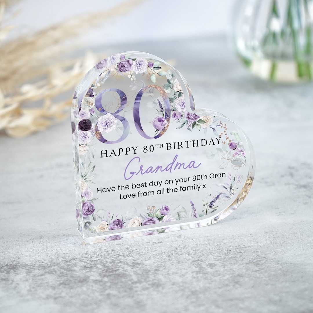 Personalised Happy 80th Birthday Gift Plaque, Birthday Gift for Nan ...