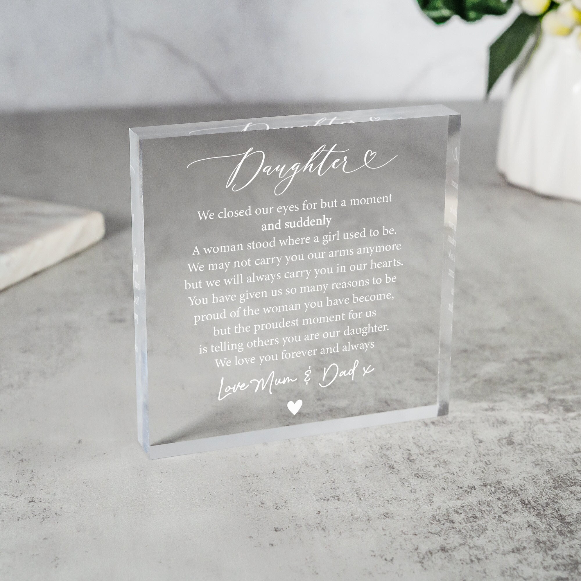 Personalised Daughter Poem Gift, Wedding Day Gift, Birthday Gift for ...