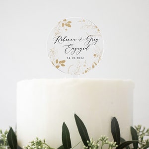 Personalised Engagement Cake Topper, Engaged Cake Topper, Special Date ...
