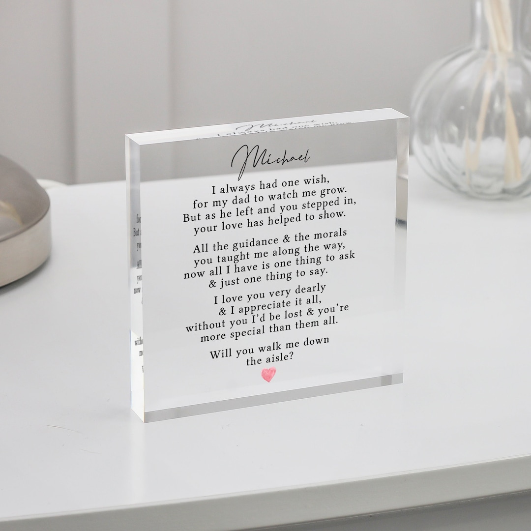Step Dad Wedding Gift, Gift for Step Dad, Walk Me Down the Aisle Gift ...