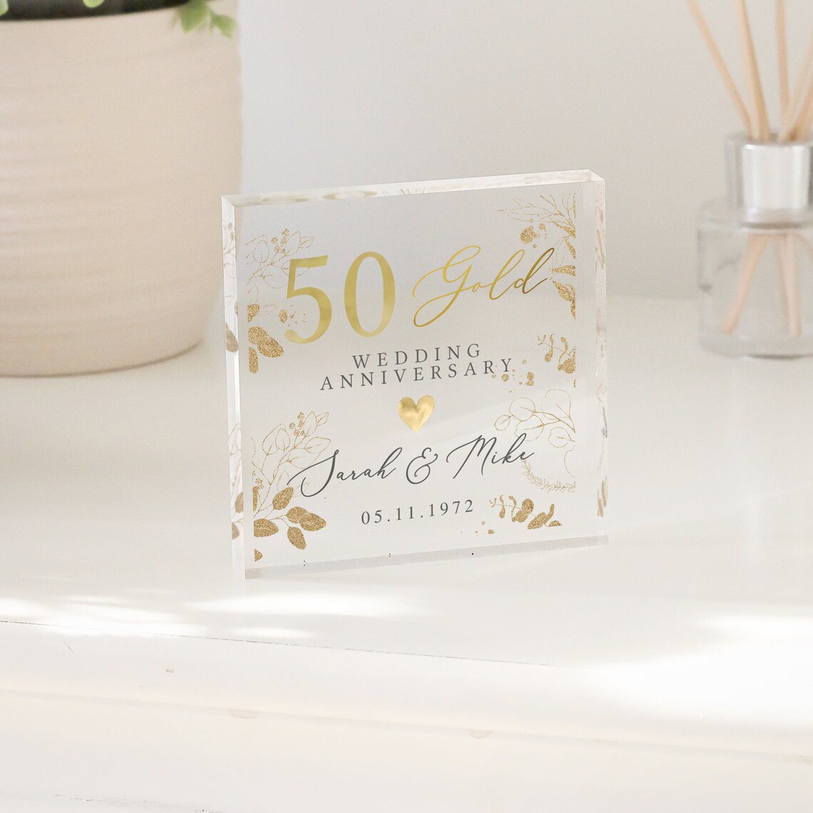 Personalised Golden 50th Anniversary Gift Golden Anniversary - Etsy