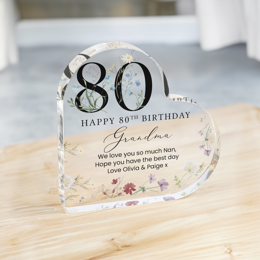 Personalised Happy 80th Birthday Gift Plaque, Birthday Gift for Nan ...