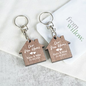 Personalised First Home Keyrings, New Home Keyrings, House Keyrings Set ...
