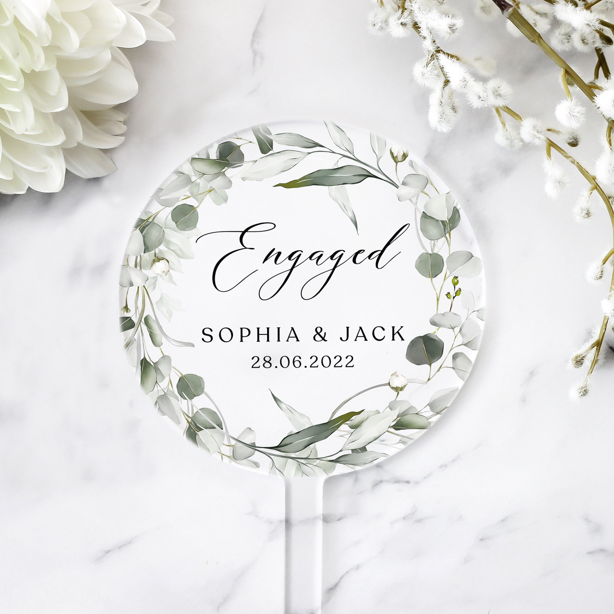 Personalised Engagement Cake Topper Engagedcake Topper - Etsy