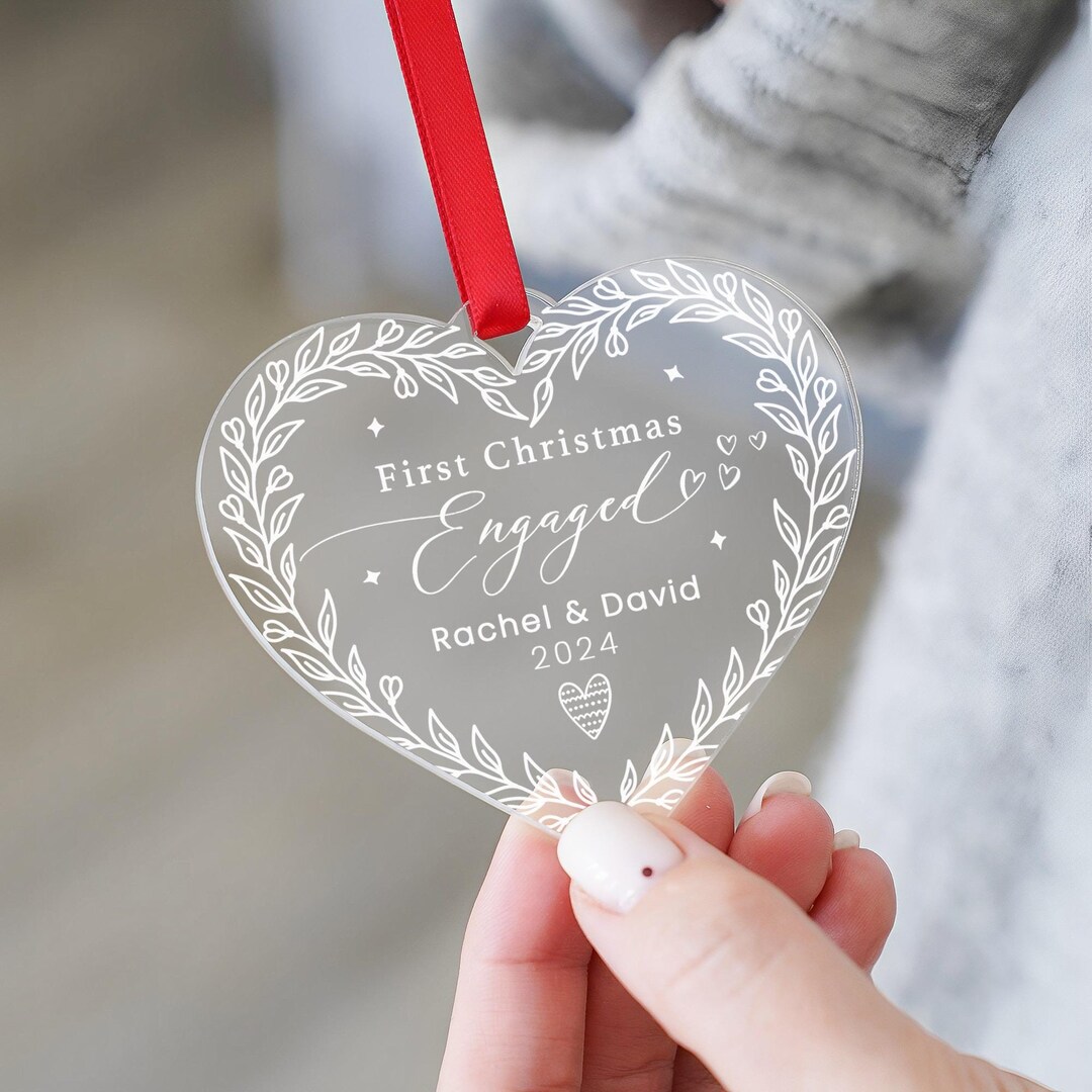 Personalised First Christmas Engaged, 1st Christmas Engaged, Engagement ...