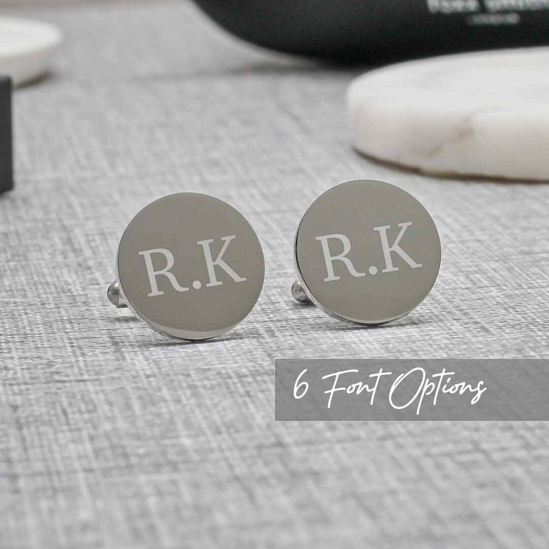 Personalised Engraved Custom Initials Cufflinks, Own Initial Cufflinks ...