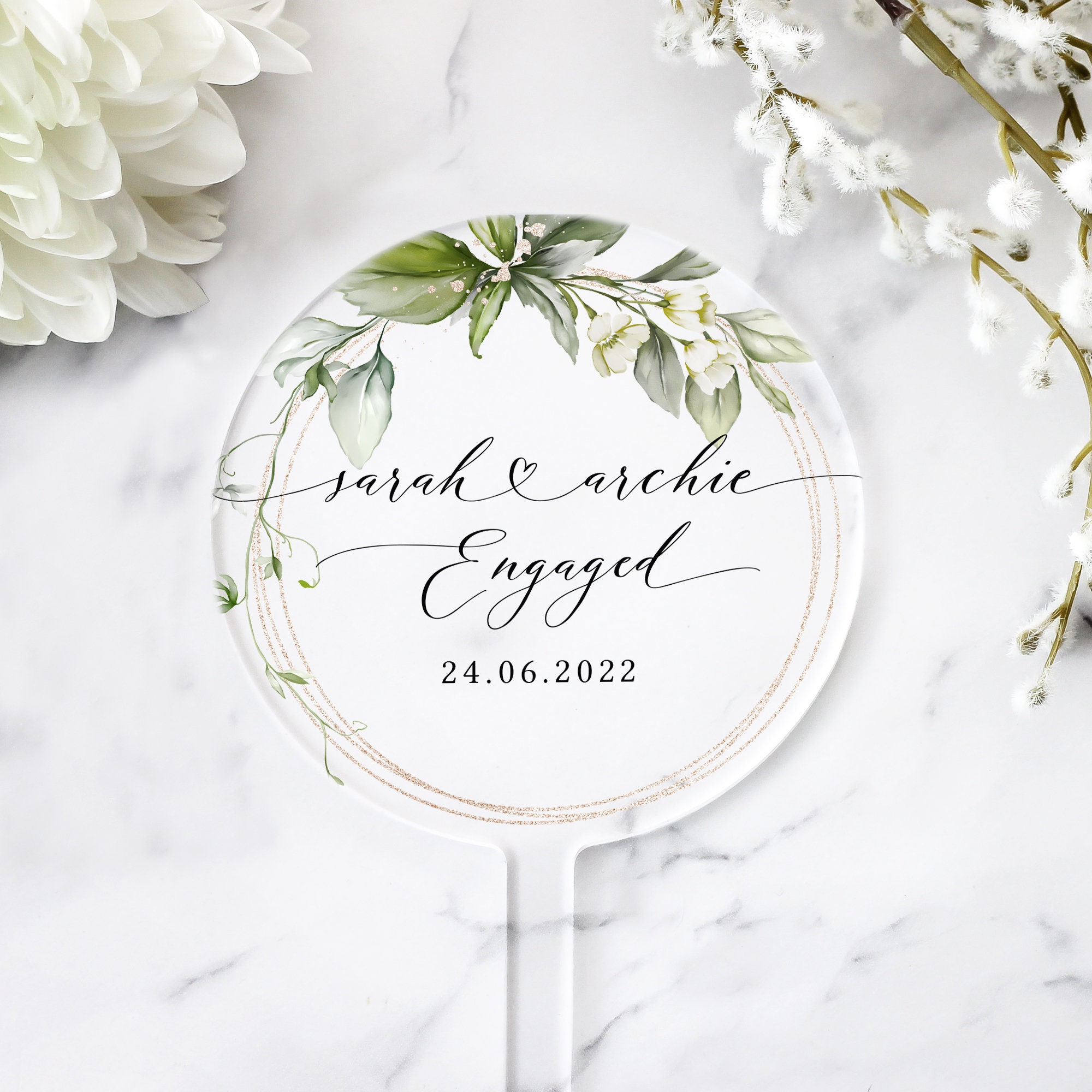 Personalised Engaged Cake Topper Engagement Cake Topper - Etsy