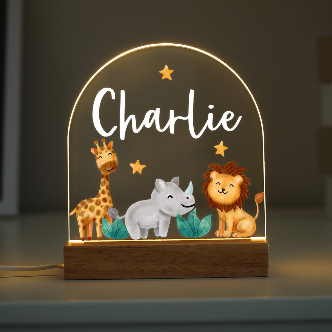 Personalised LED Animal Lamp, Kids Night Light Gift, Birthday Gifts for ...