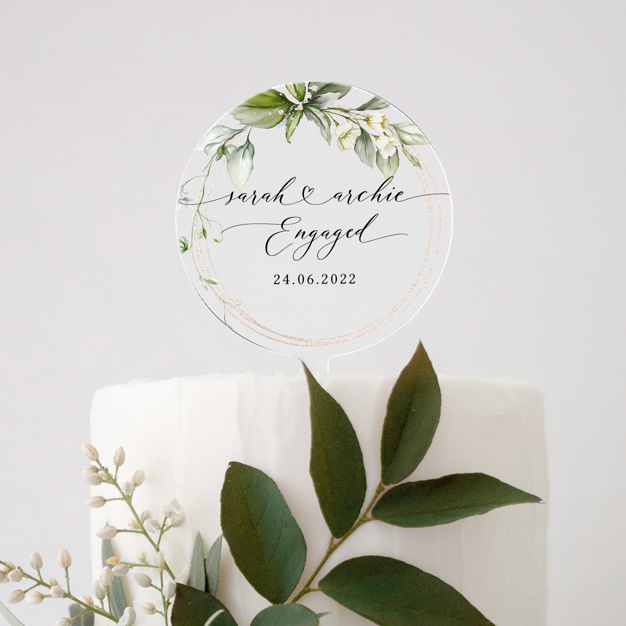 Personalised Engaged Cake Topper Engagement Cake Topper - Etsy