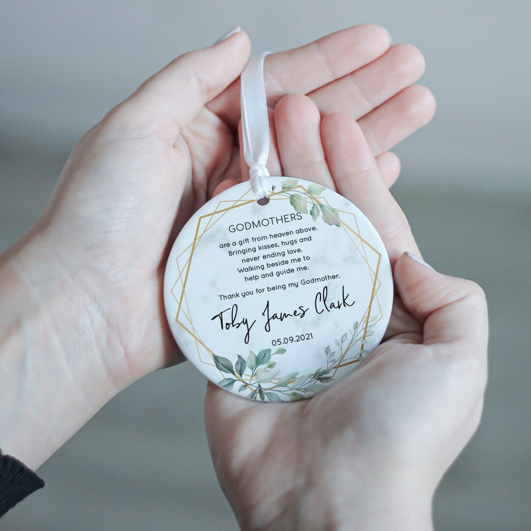 Personalised Godparents Ceramic Keepsake, Godfather Godmother Ornament ...