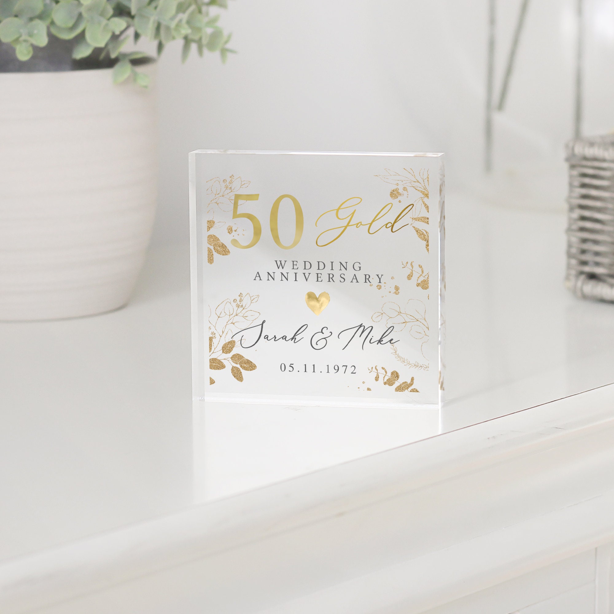 Personalised Golden 50th Anniversary Gift Golden Anniversary - Etsy