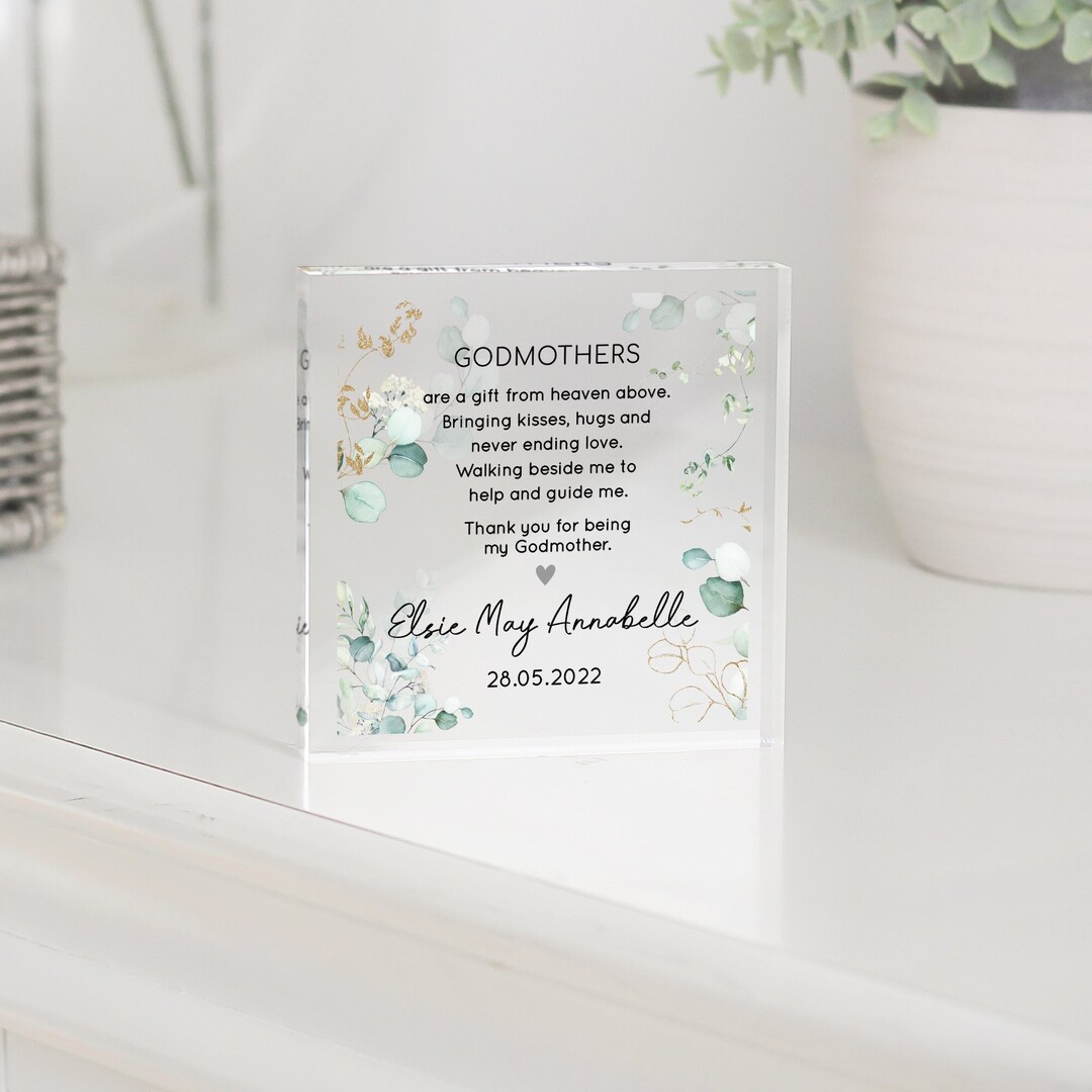 Personalised Godparents Gift, Godmother Gift, Godparents Keepsake Print ...