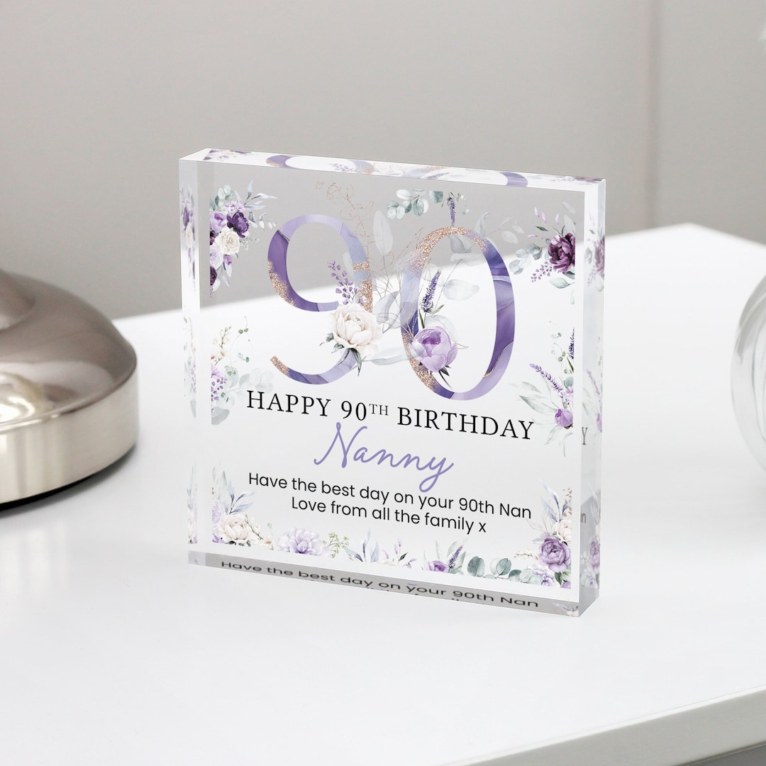 Personalised Happy 90th Birthday Gift Plaque, Birthday Gift for Nan ...
