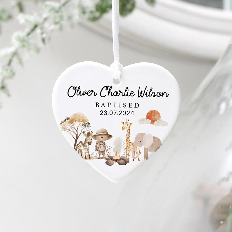 Personalised Christening Gift, Heart Ceramic Keepsake, New Baby Gift ...