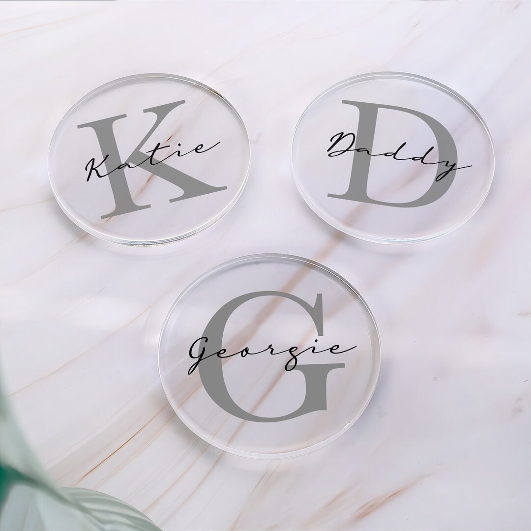 Personalised Initial Coaster, Customised Name Coaster, Birthday Gift ...