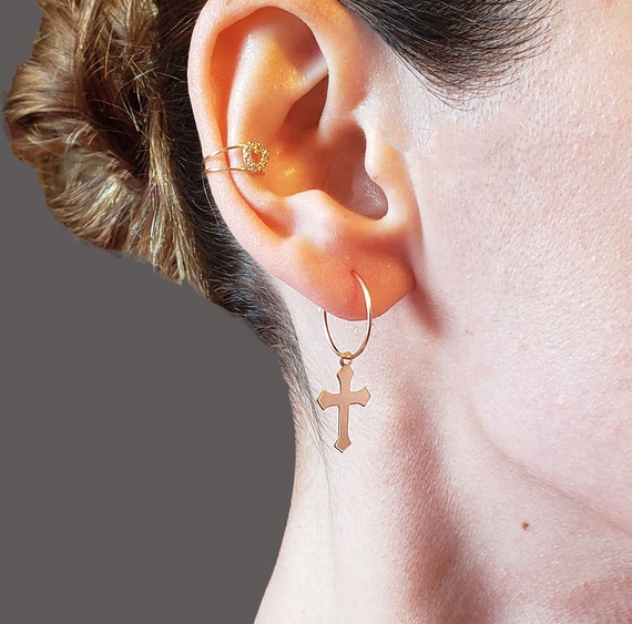 Sale > hoop and cross earrings > in stock