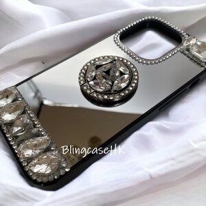 Mirror Face Finger Ring Kickstand Diamond Gemstone Rhinestone Soft Case ...
