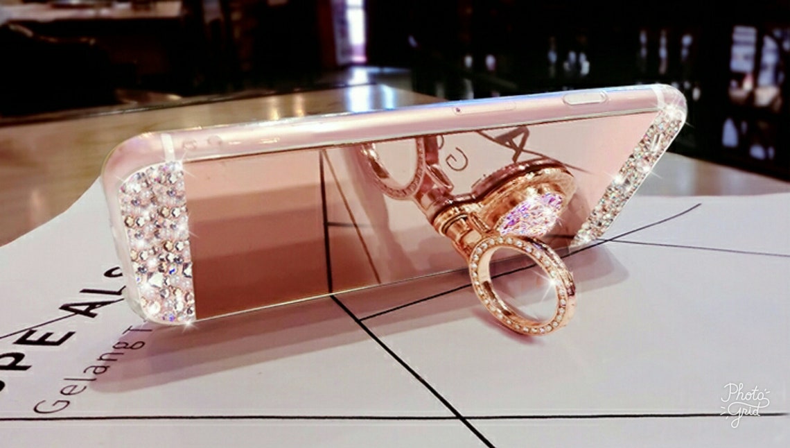 Mirror Face Finger Ring Stand Handmade Crystal Rhinestone Soft - Etsy