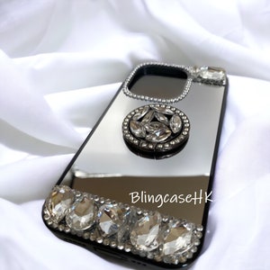 Mirror Face Finger Ring Kickstand Diamond Gemstone Rhinestone Soft Case ...