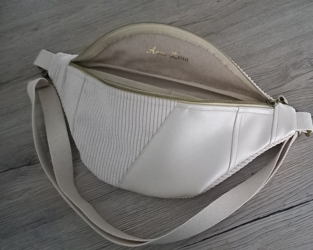 Corduroy Bum Bag, Material Mix in Light Beige, Crossbody Bag, Hip Bag ...