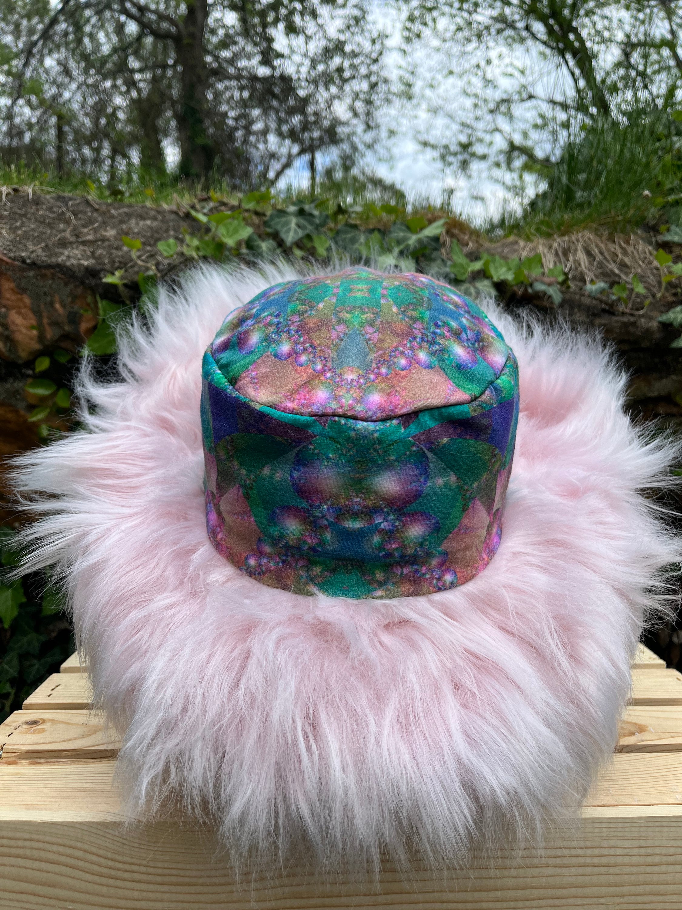 Pink Reversible Fluff Hat, Festival Hat, Fluffy Hat, Faux Fur Hat ...