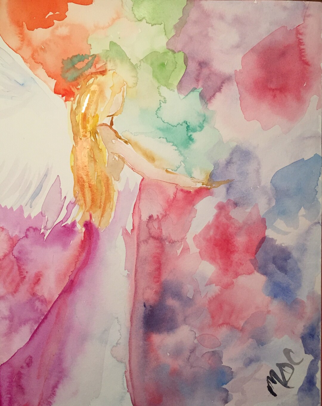 Christa Angel of Service Watercolor Giclée Print - Etsy
