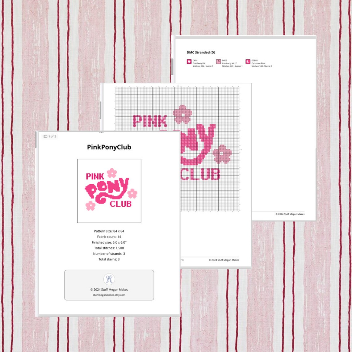 Pink Pony Club, My Little Pony Inspired Cross Stitch Pattern Digital ...