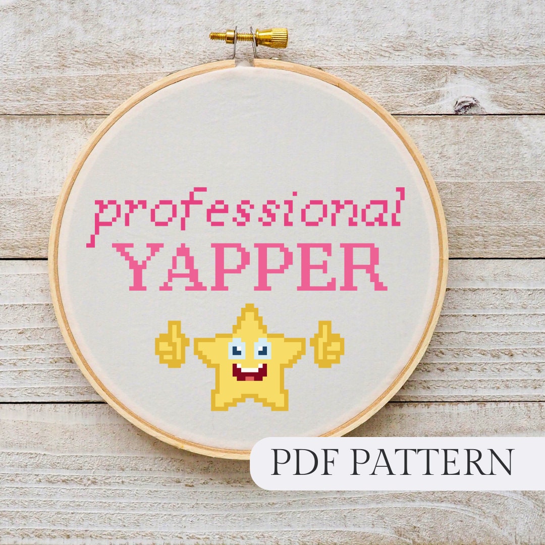 Professional Yapper Wall Decor Gift Cross Stitch Pattern Digital PDF ...