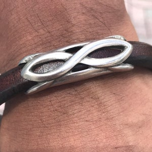 Men's Brown Leather Infinity Bracelet - Etsy