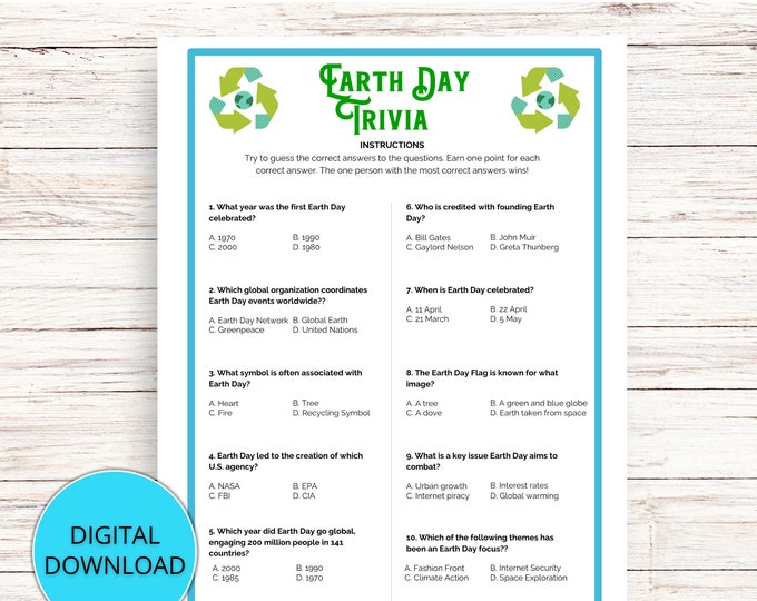 Earth Day Trivia Game | Printable Earth Day Trivia Questions Quiz ...