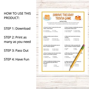 Shrove Tuesday Trivia Game, Pancake Day Quiz, Printable Pancake Day ...