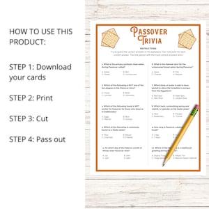 Passover Trivia Game, Passover Games, Family Game - Etsy