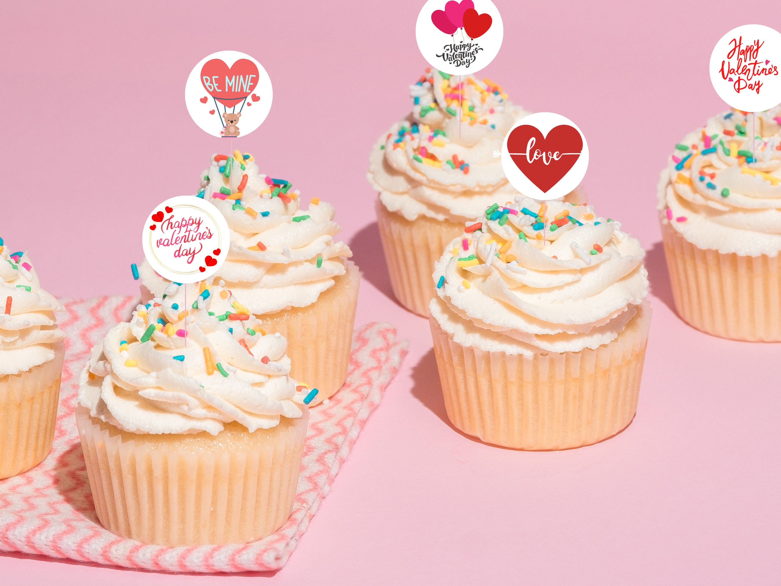 Valentine's Day Cupcake Toppers, Valentines Toppers, Valentine's ...
