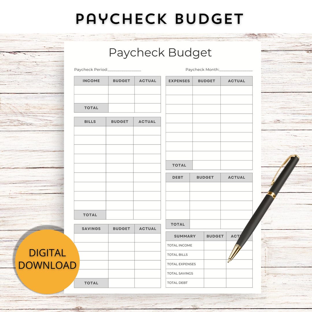 Paycheck Budget Printable, Monthly Budget Tracker, Finance Tracker PDF ...