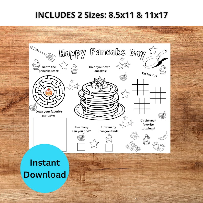 Shrove Tuesday Activity Sheet, Pancake Day Activity Placemat, Kids ...