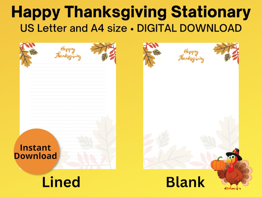 Thanksgiving Printable Stationary - Etsy