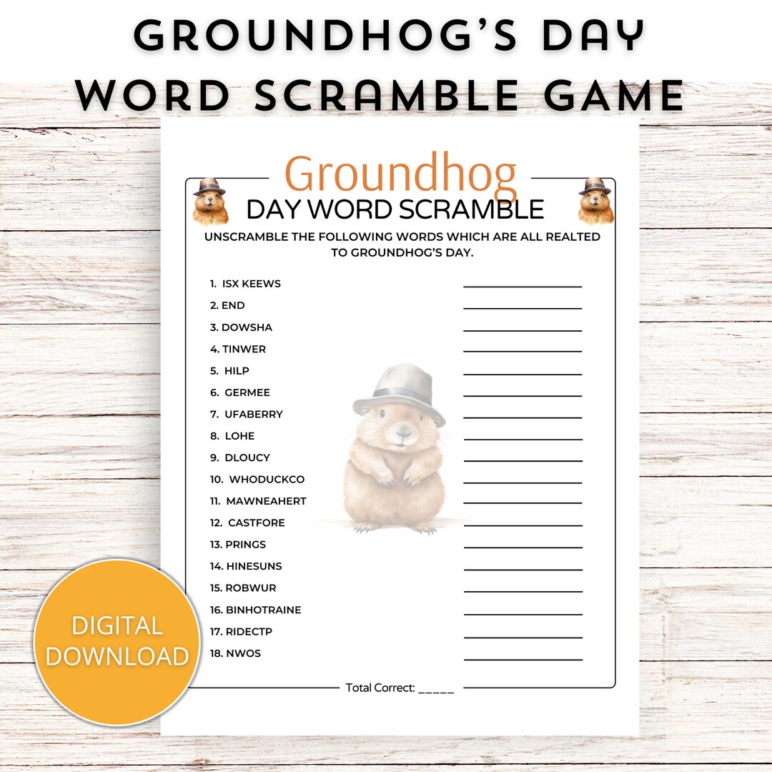 Groundhog's Day Word Scramble - Etsy