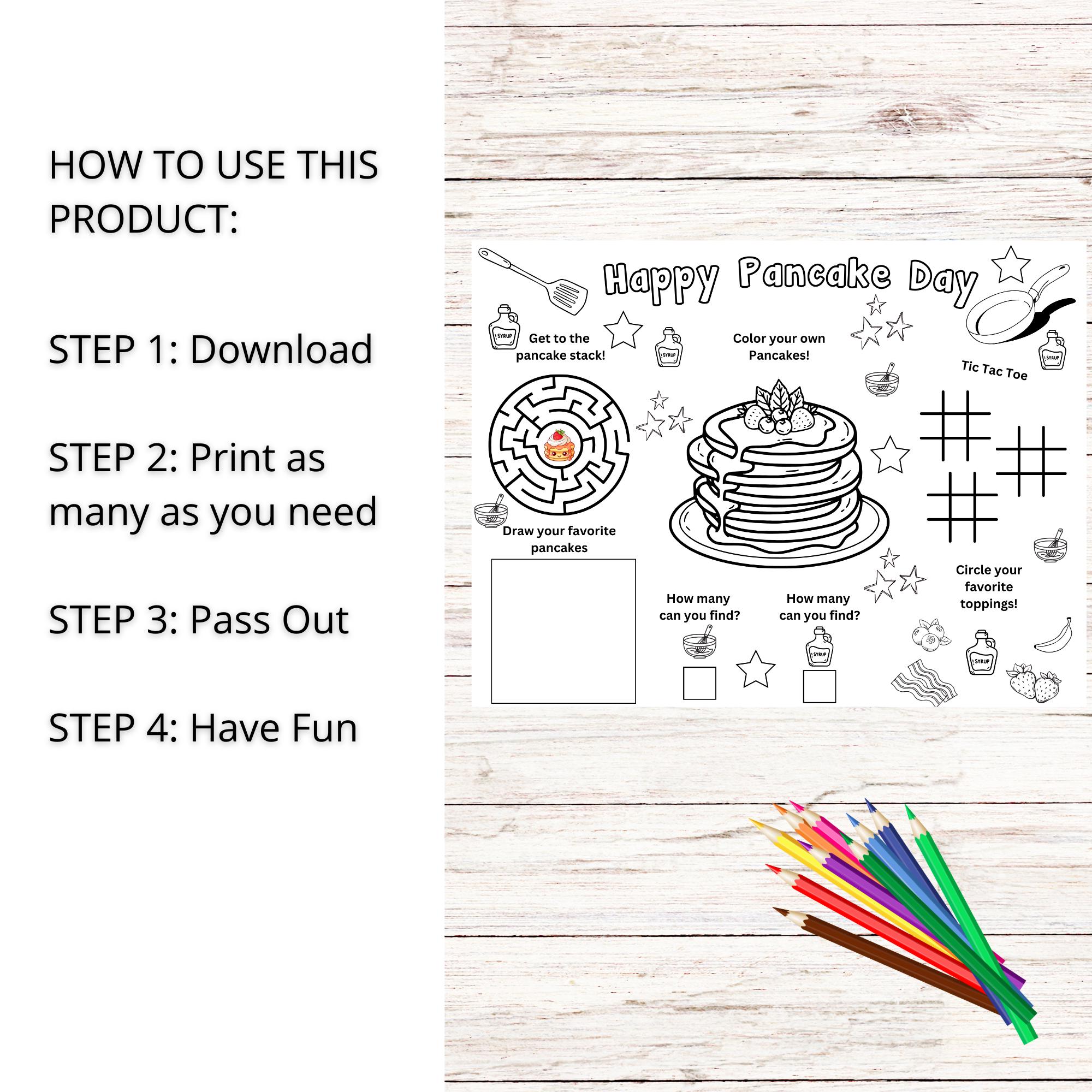 Shrove Tuesday Activity Sheet, Pancake Day Activity Placemat, Kids ...