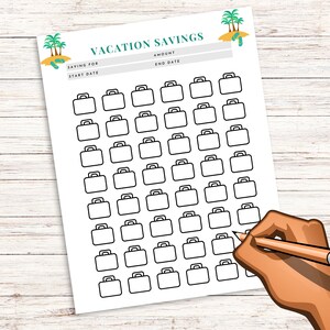 Vacation Savings Tracker, Trip Tracker, Vacation Savings Challenge ...