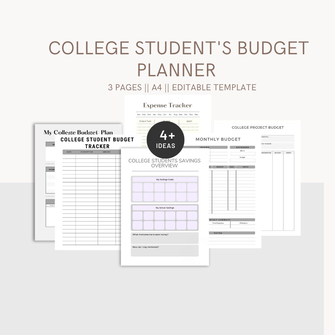 College Budget Printable Planner Design - Etsy