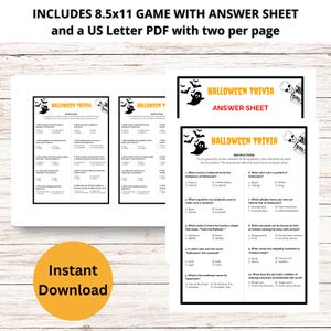 Halloween Trivia Game for Adults and Teens, Fun Halloween Trivia Game ...