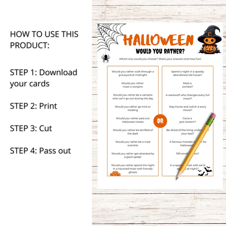 Halloween Would You Rather Printable Game, This or That Halloween Game ...