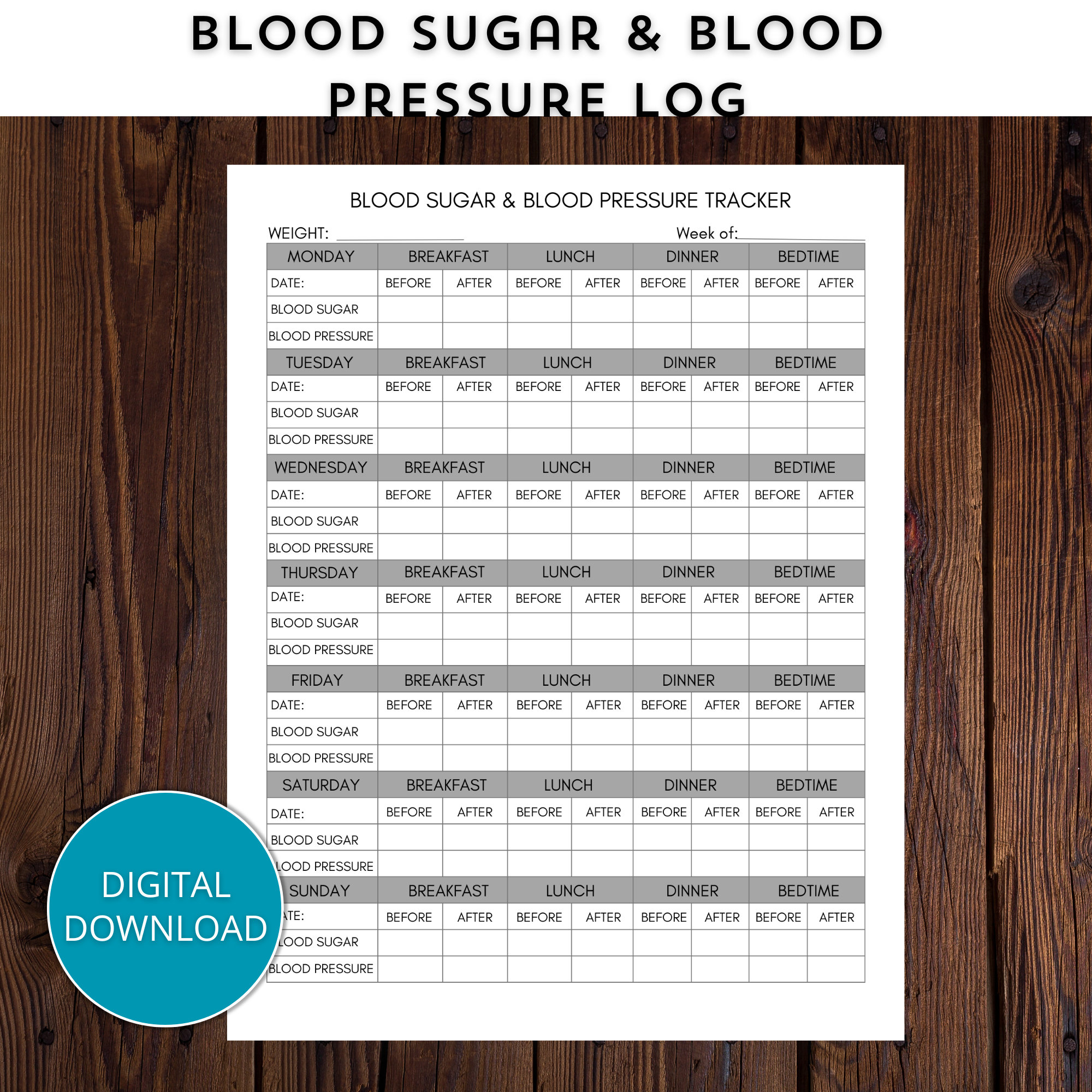 Glucose and Blood Pressure Log, Blood Sugar and Blood Pressure Tracker ...
