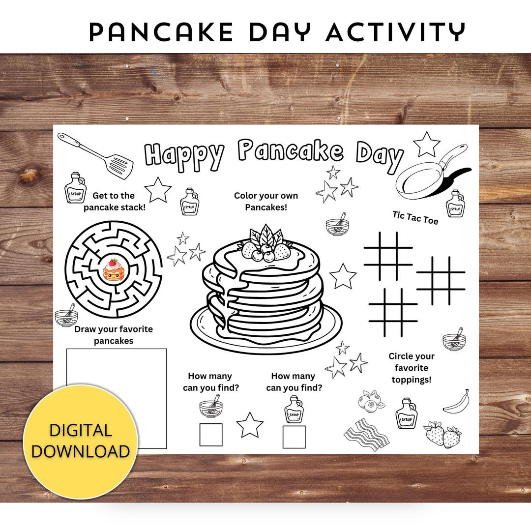 Shrove Tuesday Activity Sheet, Pancake Day Activity Placemat, Kids ...