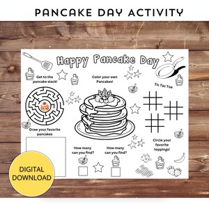 Shrove Tuesday Activity Sheet, Pancake Day Activity Placemat, Kids ...