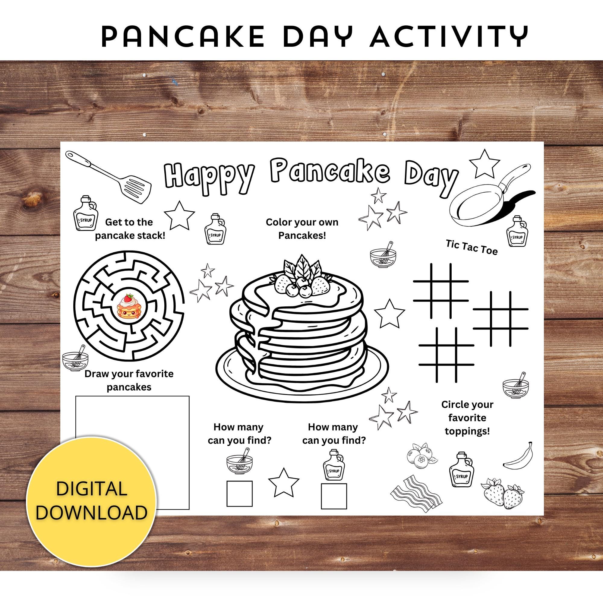 Shrove Tuesday Activity Sheet, Pancake Day Activity Placemat, Kids ...