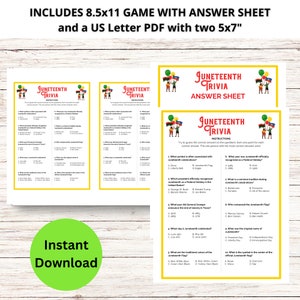 Juneteenth Trivia Game, African American History Quiz, Seniors Game ...