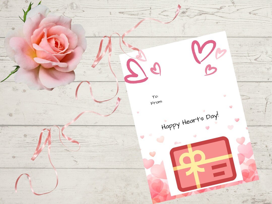 Printable Happy Hearts Gift Card Holder, Valentine's Day Gift Card ...