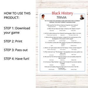 Black History Trivia Game, Black History Game for Kids and Adults ...