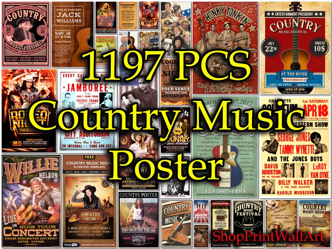 1197PCS Country Music Poster Country Music Decor Country - Etsy